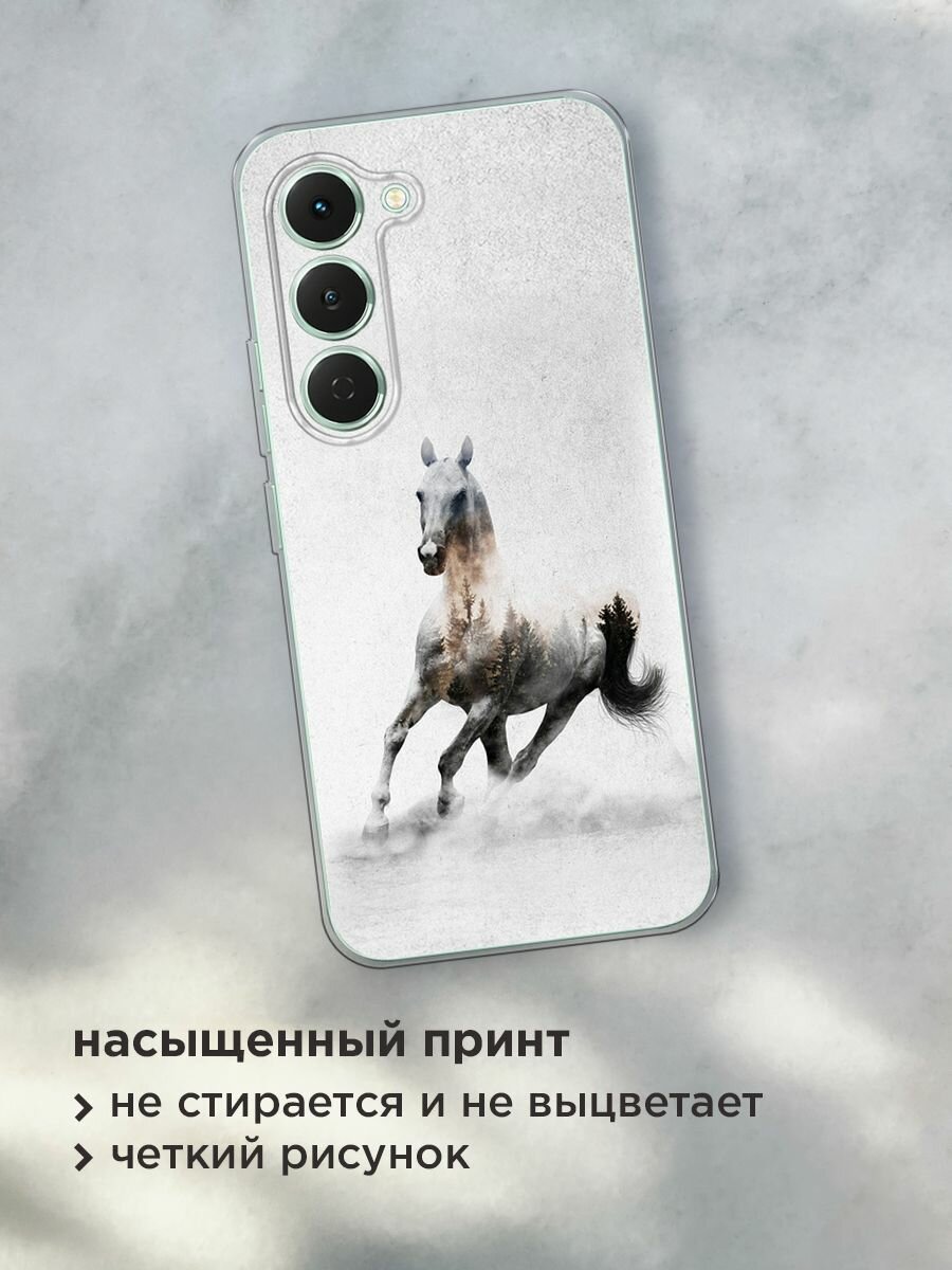 Чехол на Tecno Spark 40 Pro / Текно Спарк 40 Про с принтом "Лошадь лес" — фото 1