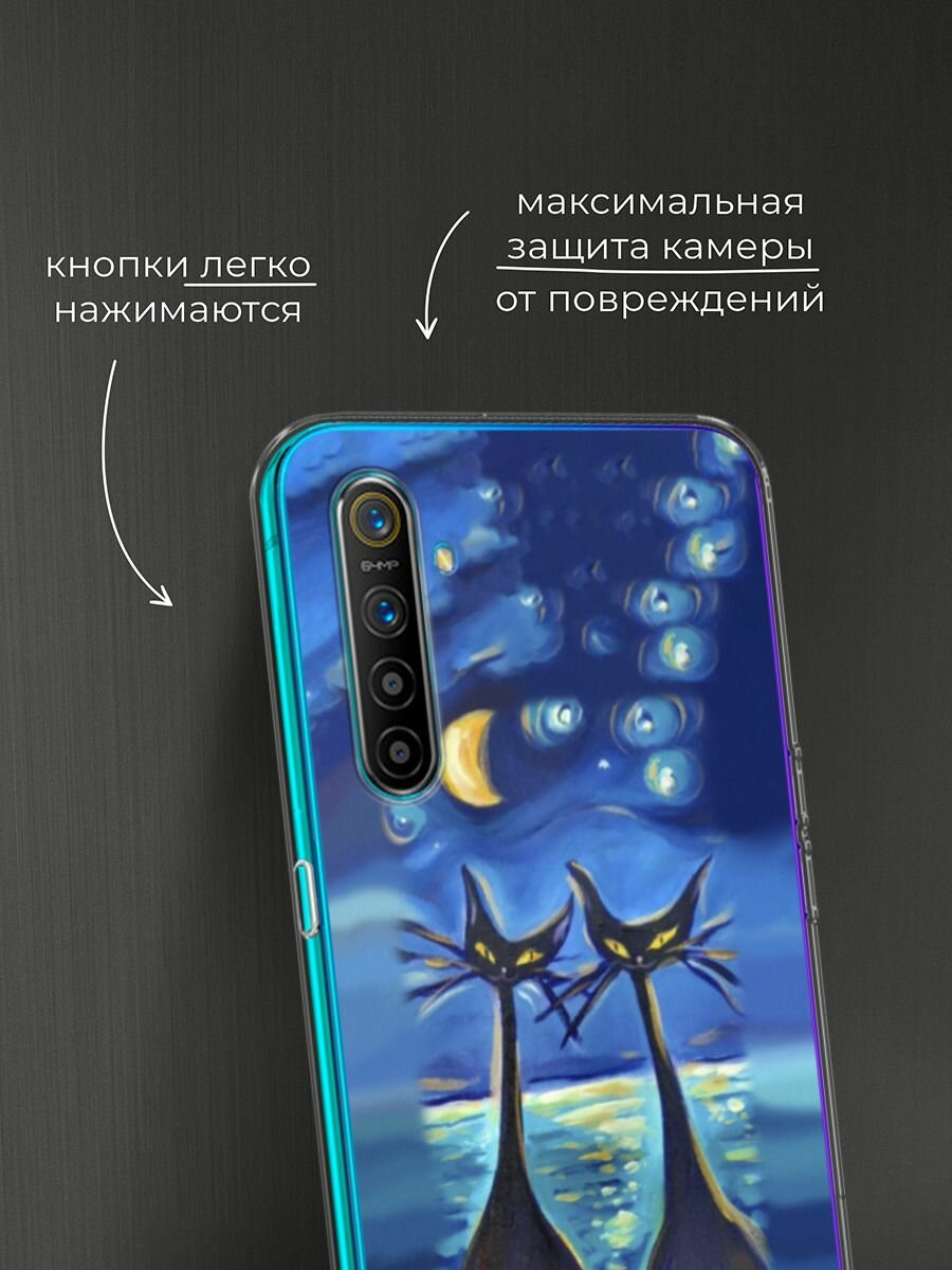 Чехол на Realme XT / Реалми XT с принтом "Влюбленные котики 7" — фото 1