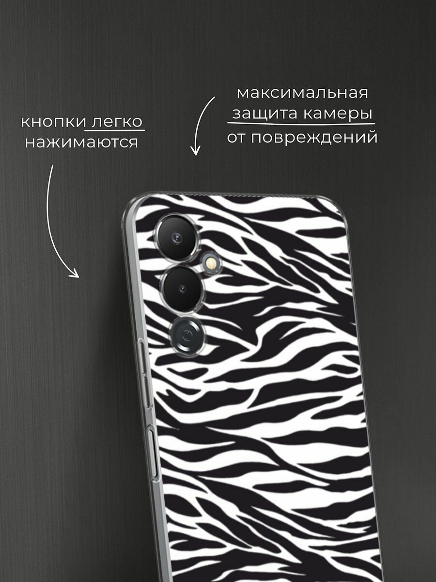 Чехол на Tecno Pova 4 / Текно Пова 4 с принтом "Принт зебра" — фото 1