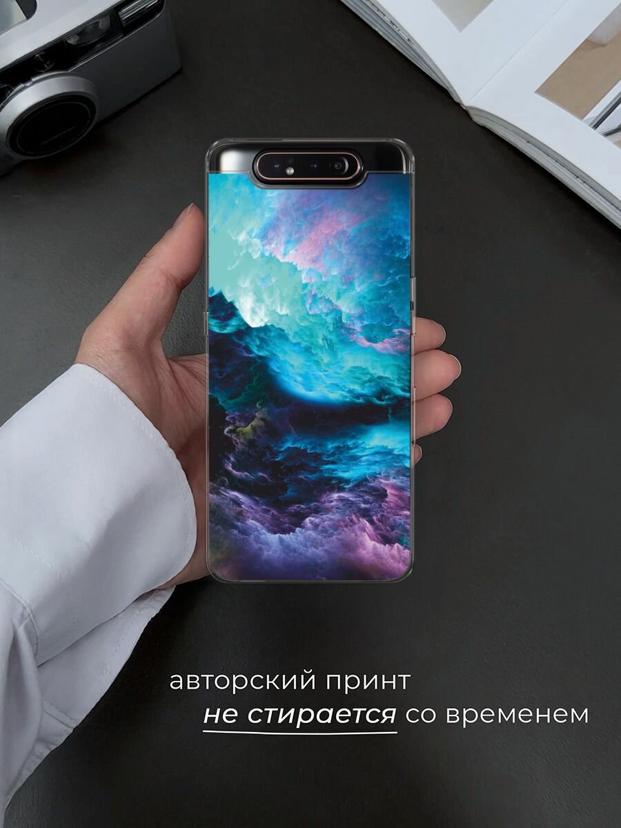 Чехол на Samsung Galaxy A80 / Самсунг Гэлакси A80 с принтом "Бирюзовое небо" — фото 1