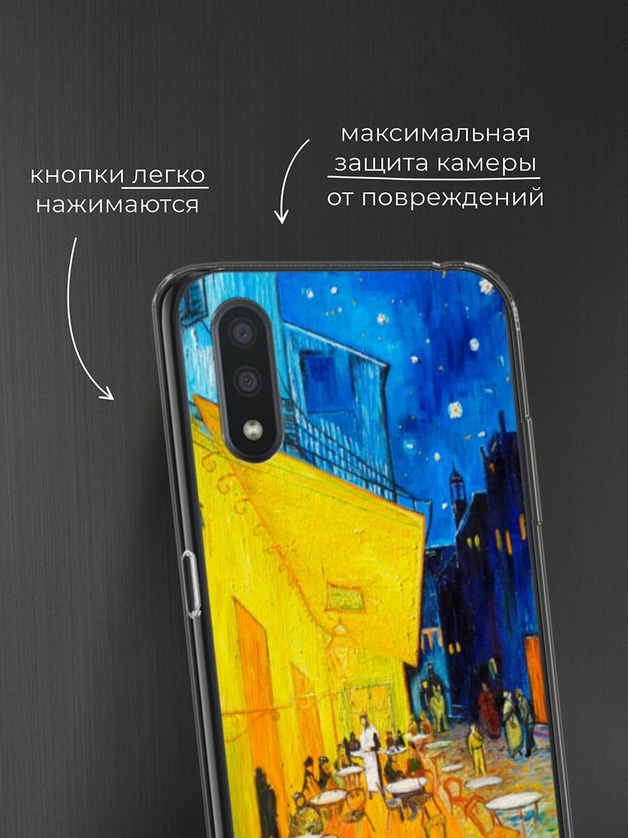 Чехол на Samsung Galaxy A01 / Самсунг Гэлакси А01 с принтом "Ван Гог Желтый дом" — фото 1