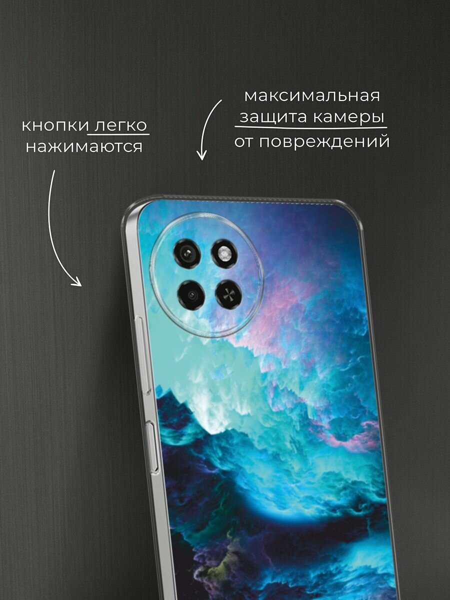 Силиконовый чехол на Itel S23 / Ител S23 с принтом "Бирюзовое небо" — фото 1