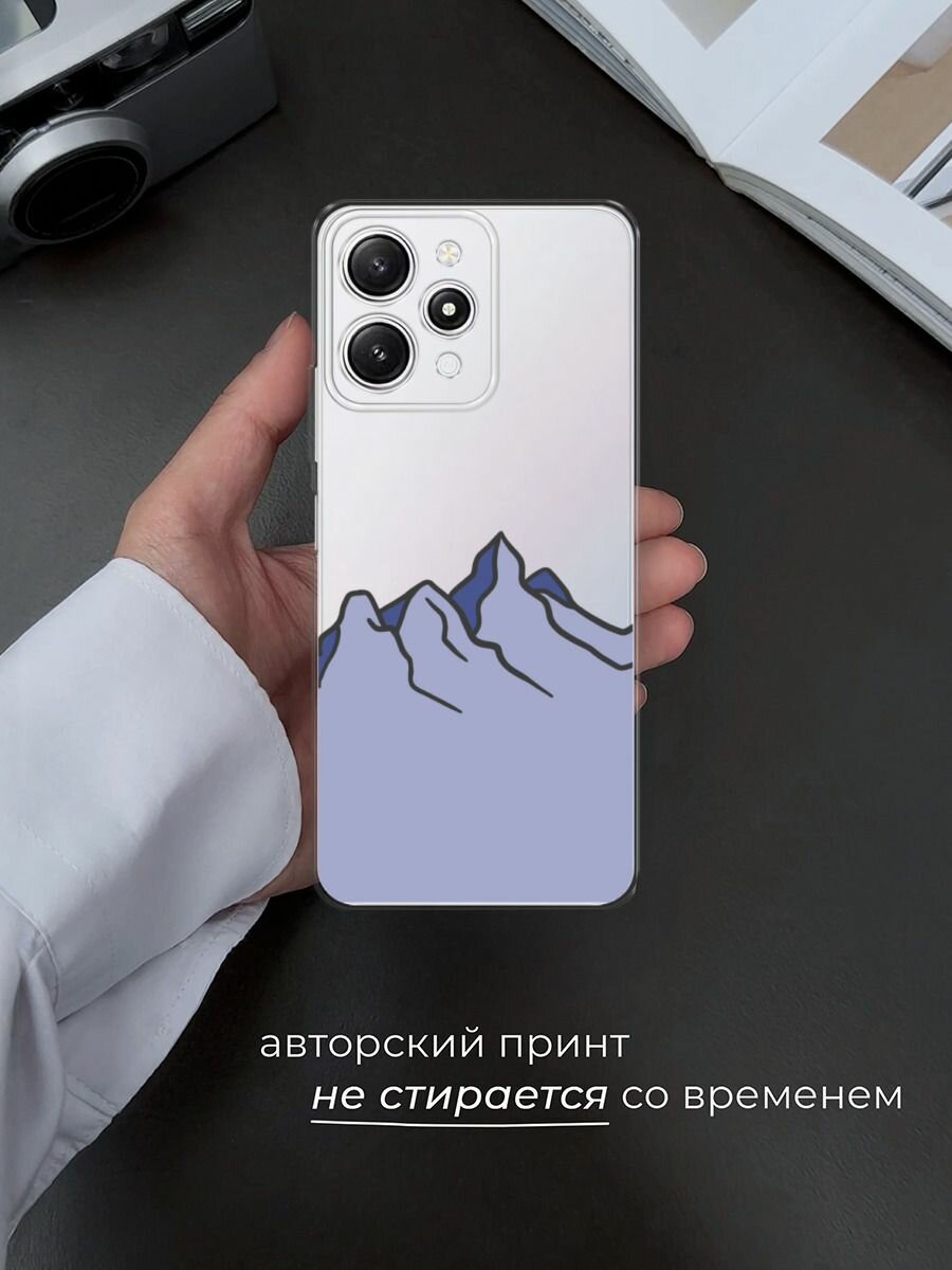 Чехол на Xiaomi Redmi 12 / Сяоми Редми 12 с принтом "Гора", прозрачный — фото 1