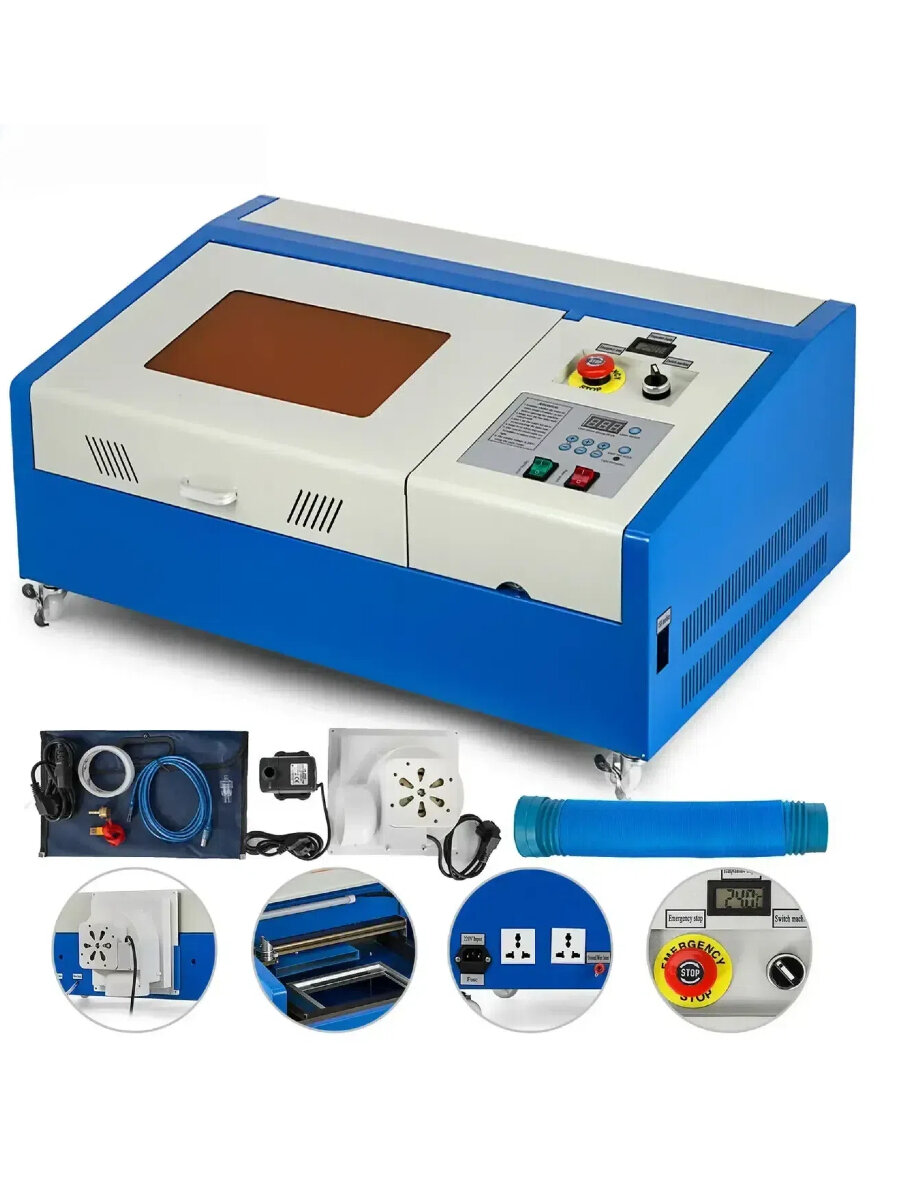 Станок для лазерной гравировки, Скорость резки 0–350 мм/с,40 Вт