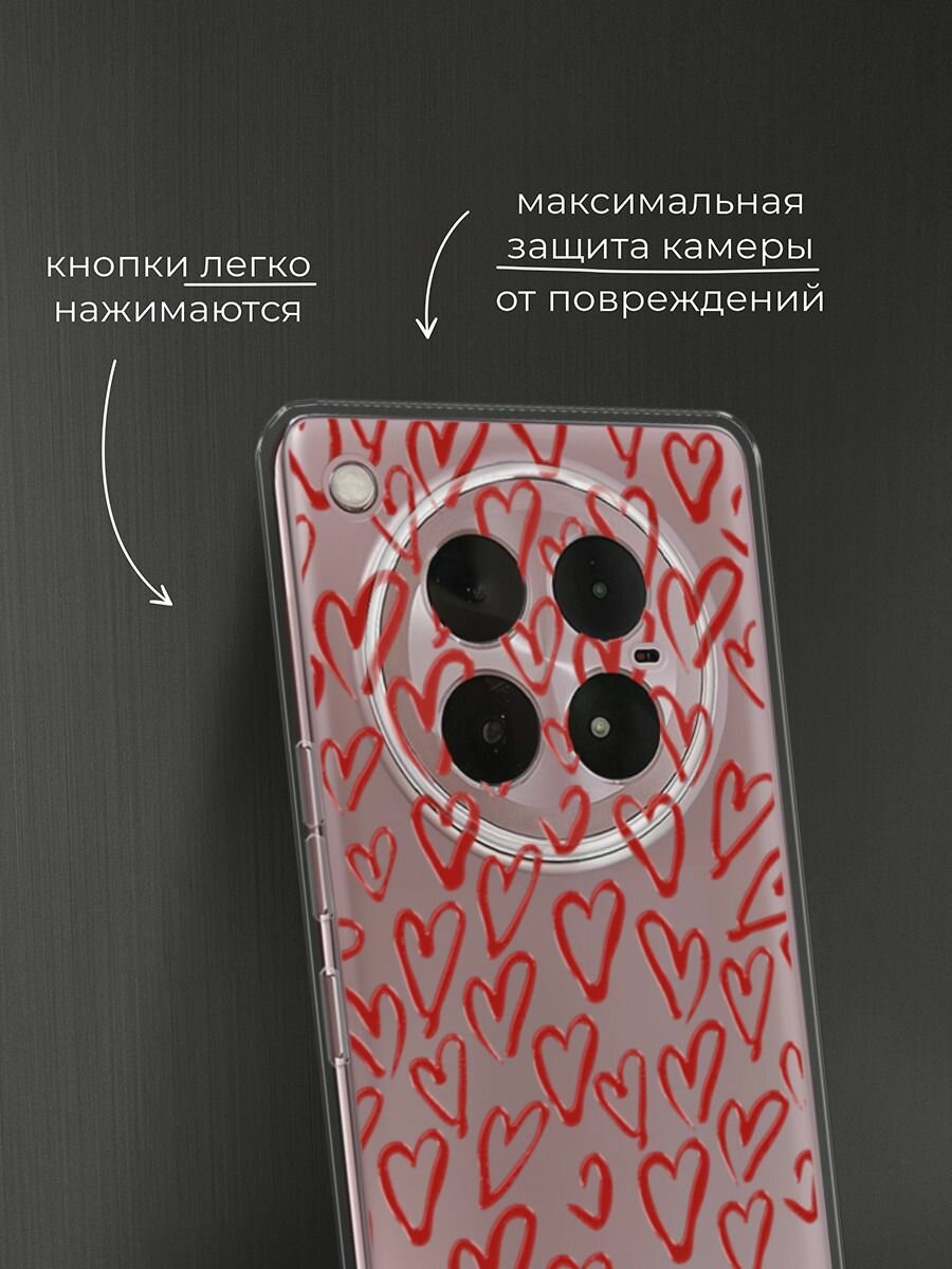 Чехол на Infinix Zero 40 4G / Инфиникс Зеро 40 4G с принтом "Легкие бордовые сердечки" — фото 1