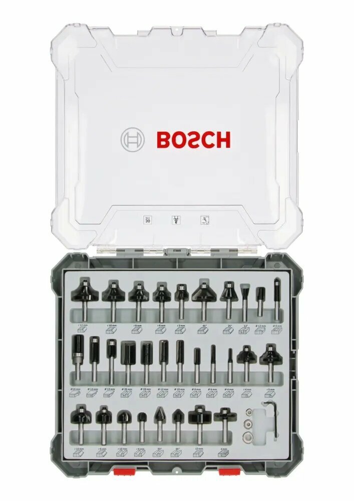Набор кромочных фрез Bosch, 6 мм, 30 шт, 2607017474