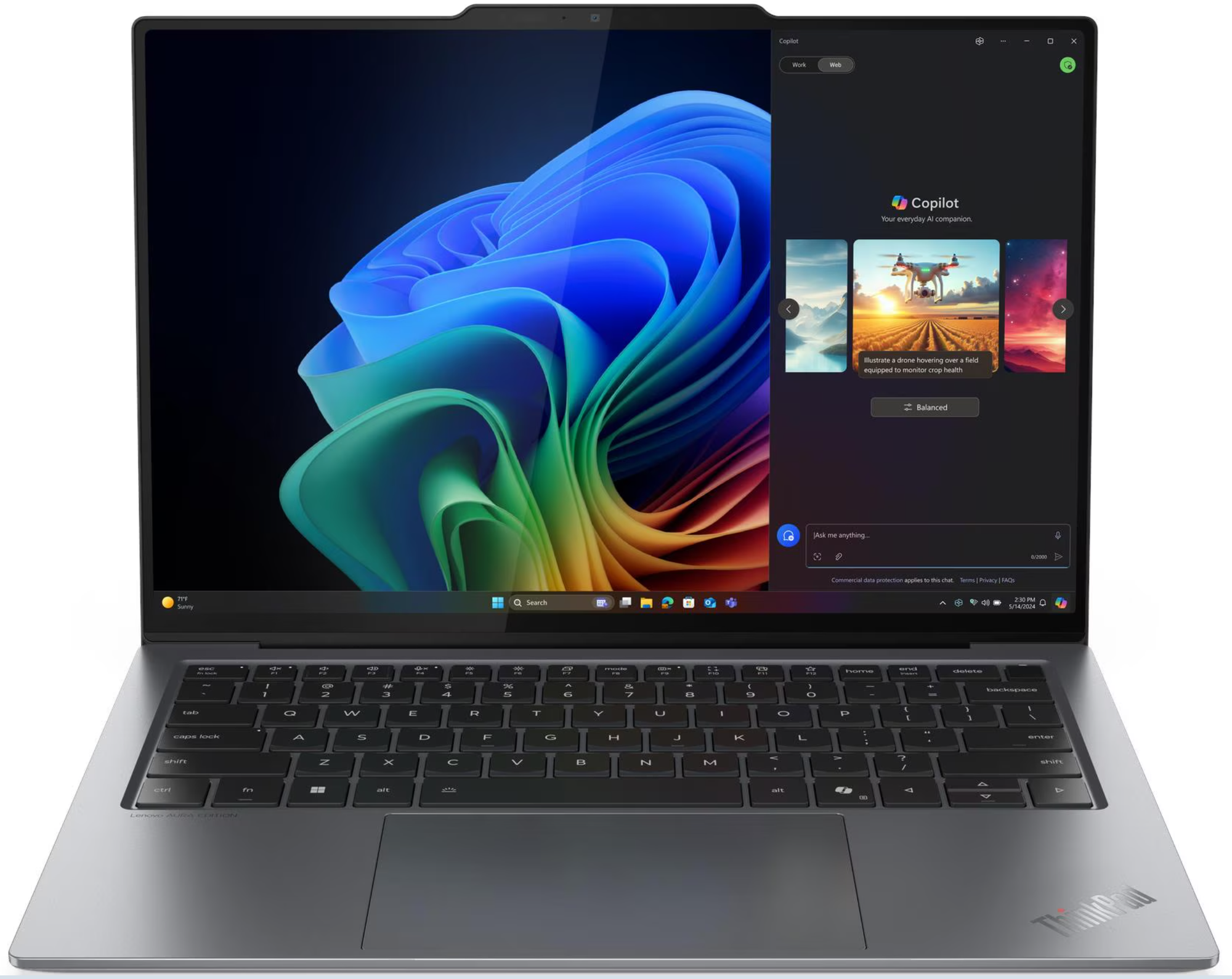 Ультрабук Lenovo ThinkPad X9-14 Gen 1 Aura Edition 21QA002CGQ (Core Ultra 7 2200 MHz (258V)/32768Mb/1024 Gb SSD/14"/1920x1200/Win 11 Pro)