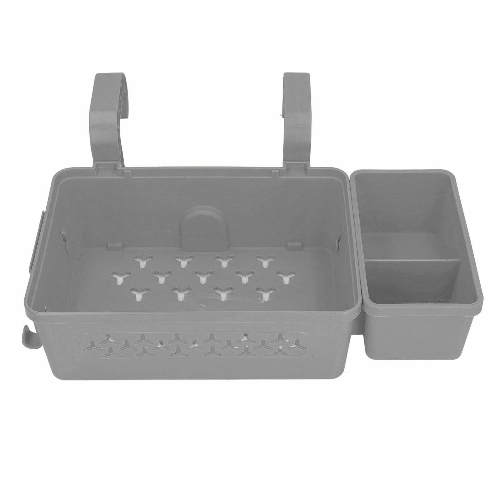 Корзина для хранения у бассейна, утолщенная, подвесная корзина для бассейна с подстаканником для 2,3 дюйма или меньше, верхняя перекладина для полотенец с напитками, темно-серая