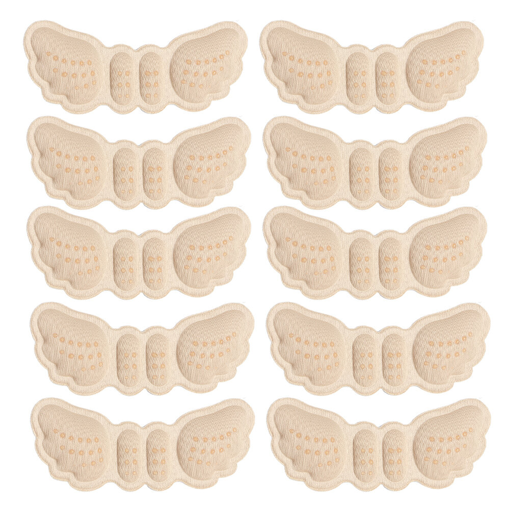 5 пар наклеек на пятку в форме крыльев, Нескользящие противоизносные накладки на пятку, аксессуары для ухода за ногами (цвет кожи, толстый тип (толщина 6 мм))