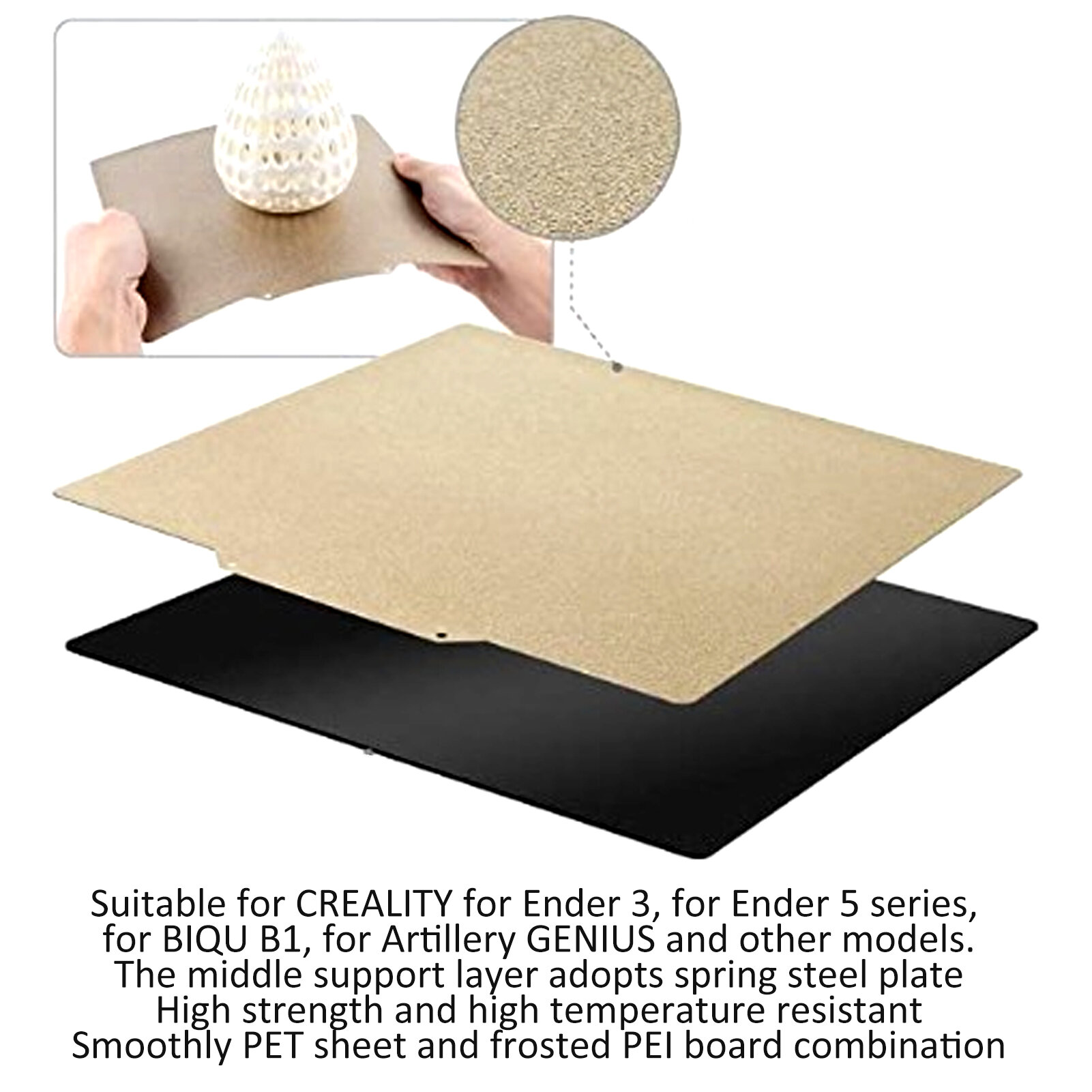 3D Принтер Строительная Плита PET PEI Гибкая Пружинная Стальная Платформа С Магнитным Ложем