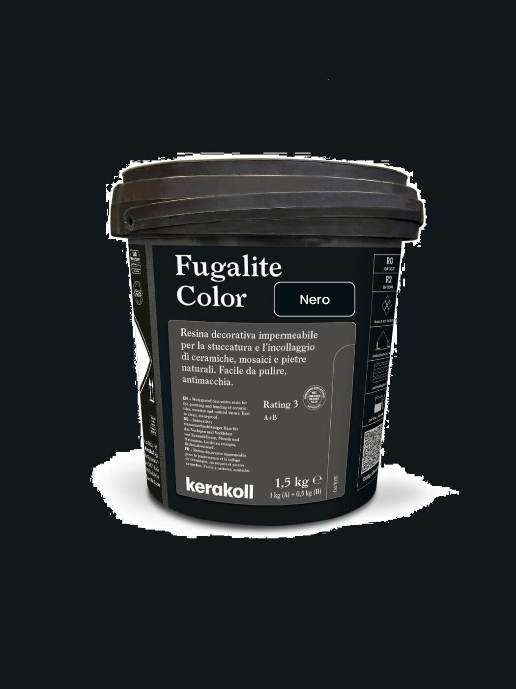 Затирка двухкомпонентная Kerakoll Fugalite Color (1,5кг) Nero