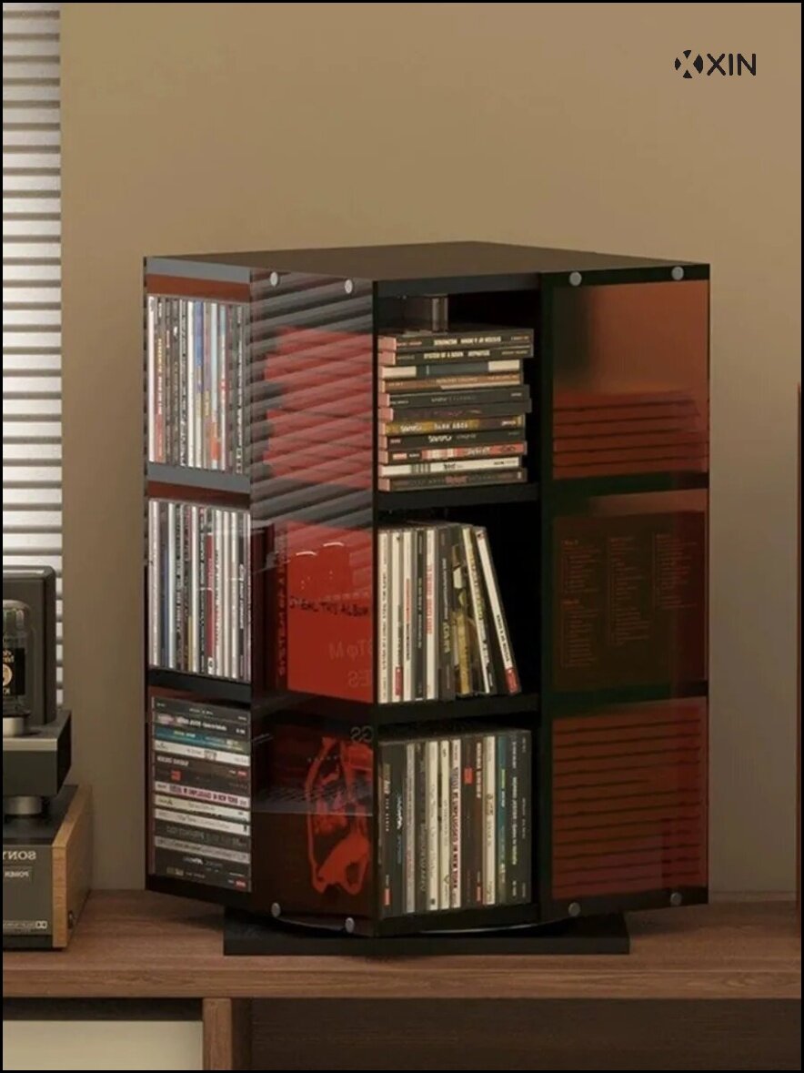 Подставка для компакт-дисков "Wooden Storage", дерево, вращающаяся, вмещает 120 дисков