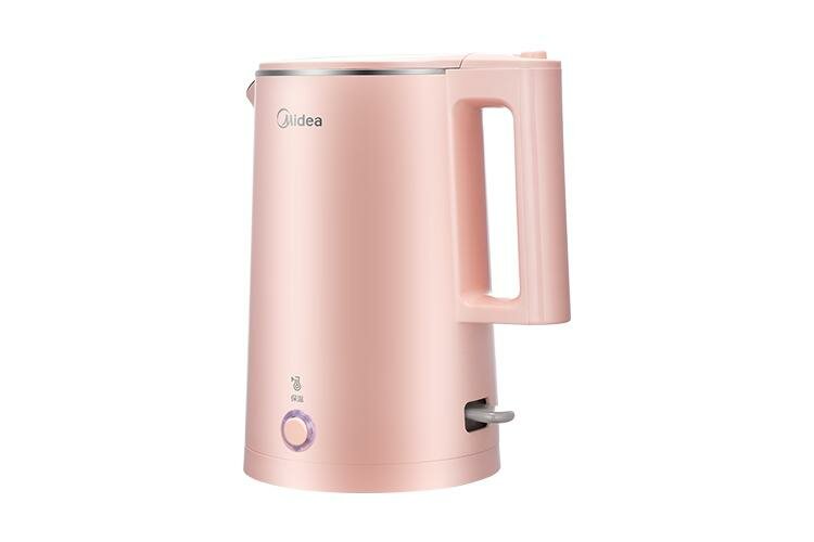 Электрочайник Midea MK-SH15E516, 1500 мл, pink, большая ёмкость, бесшовная внутренняя стенка, двойно