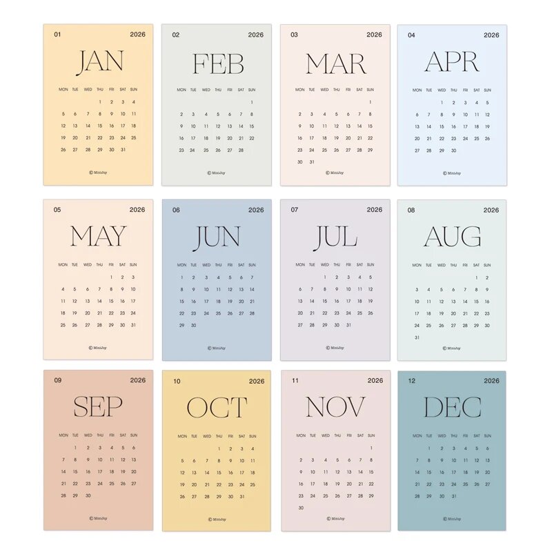 Набор стикеров Fromthenon Morandi 8 листов Style C