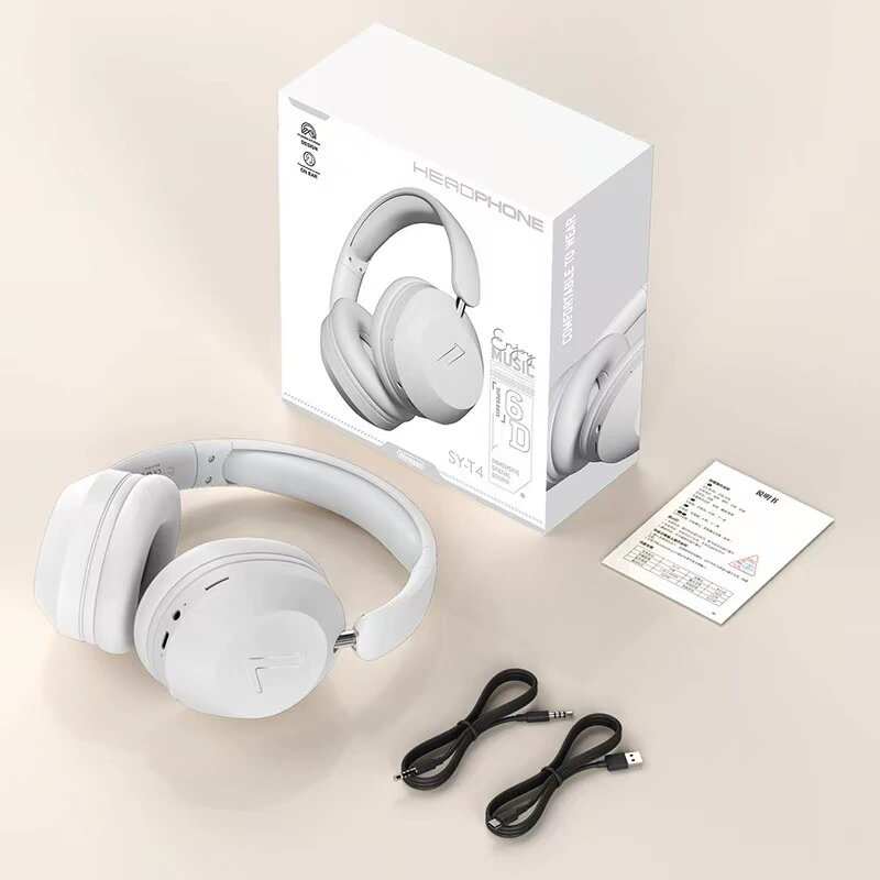 Стандартные беспроводные наушники Bluetooth с шумоподавлением для игр, музыки и спорта — Серебристо-серый