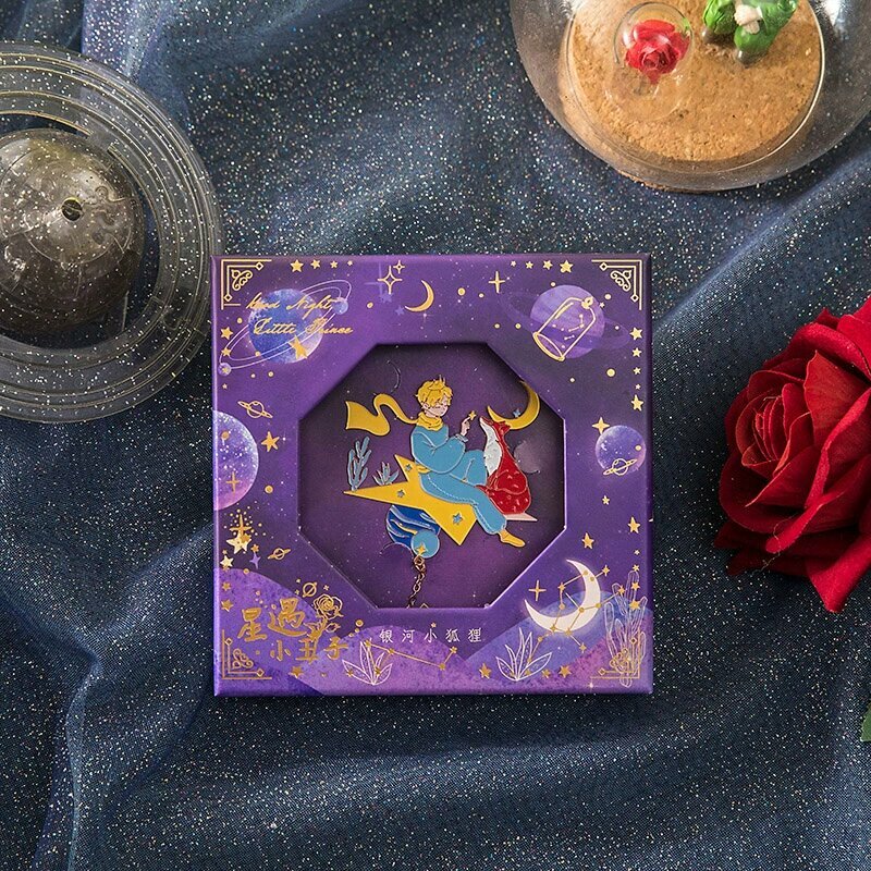Металлическая закладка Little Prince Galaxy Fox, мультяшный дизайн для дневников, милый подарок друзьям