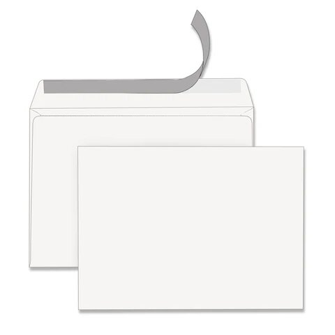 Конверты С4 (229х324мм), отрывная лента, белые, 100г/м2, комплект 500шт, STAFF, 118666
