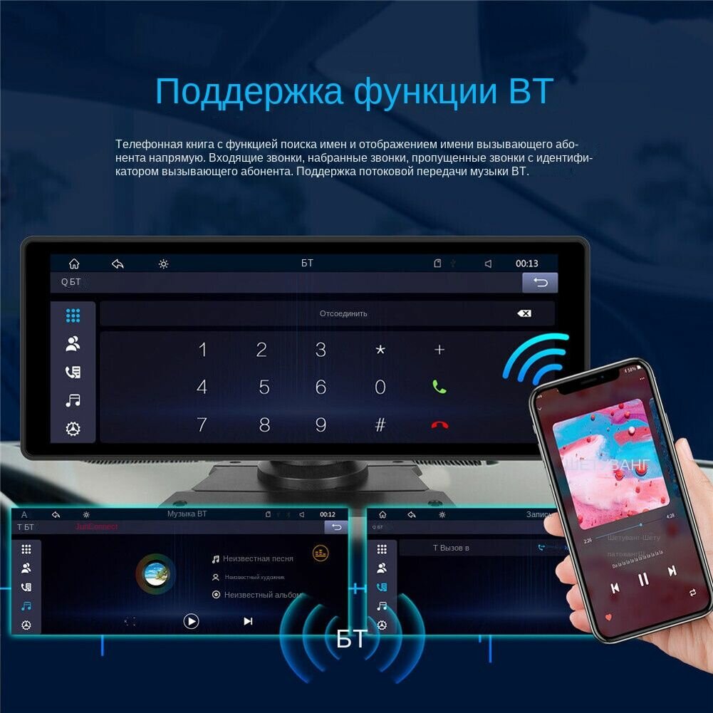 10,26-дюймовый автомобильный MP5-плеер Mirrorlink, беспроводной Carplay, Android, автоматический GPS-навигатор