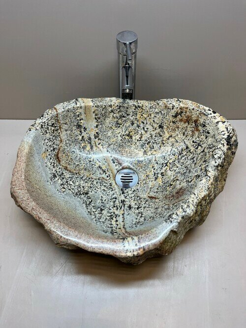 Раковина накладная из натурального камня, порфировидный гранит (58х44х14см) RK-105