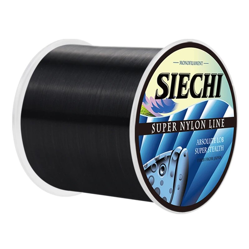 SIECHI нейлоновая рыболовная леска 500 м 2-35LB Черный, 4.0, Black