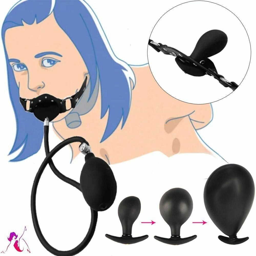 Надувной Кляп с фаллоимитатором и замком / Страпон БДСМ, секс игрушка/ Любовное искушение