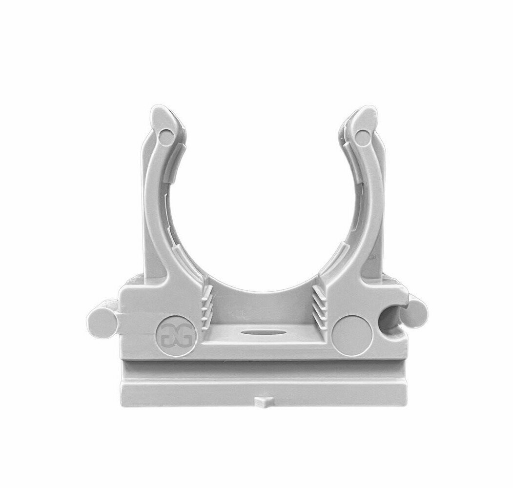 Крепеж-скоба Ecoplast 41520, пластик, серый, для труб, 20мм, 50шт