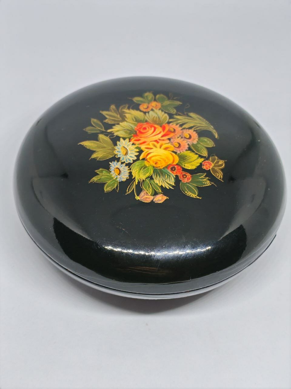 Шкатулка лаковая авторская винтажная с росписью, дерево, редкость, антиквариат, ручная работа, СССР