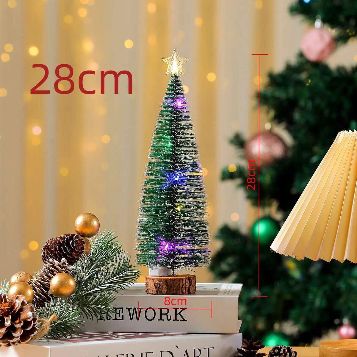 Настольная рождественская елка из ПВХ, белая 28cm Tree