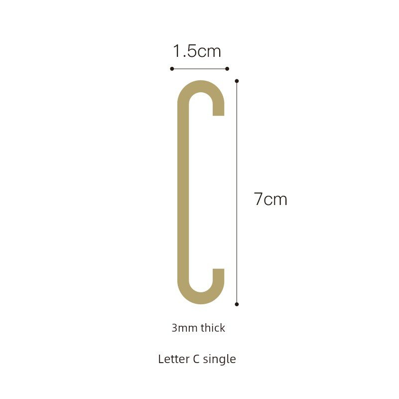 Латунные наклейки на стену с английским алфавитом, металлические украшения для стен, медные наклейки на дверь с