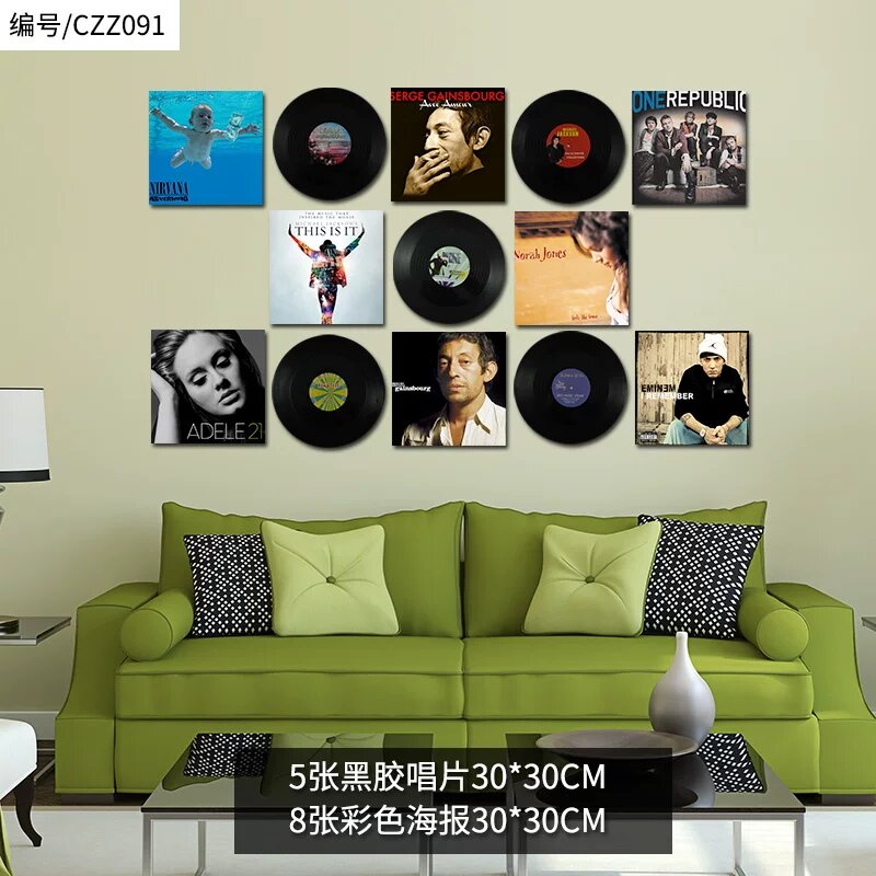 Ретро-ностальгический постер из крафт-бумаги в виде виниловой пластинки, креативная наклейка на стену, декор для кафе,