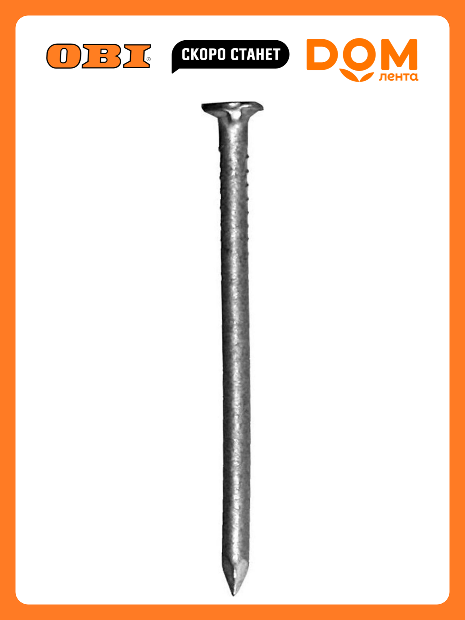 Гвозди Профикреп, строительные, оцинкованные, 2,5x50 мм, 0,3 кг