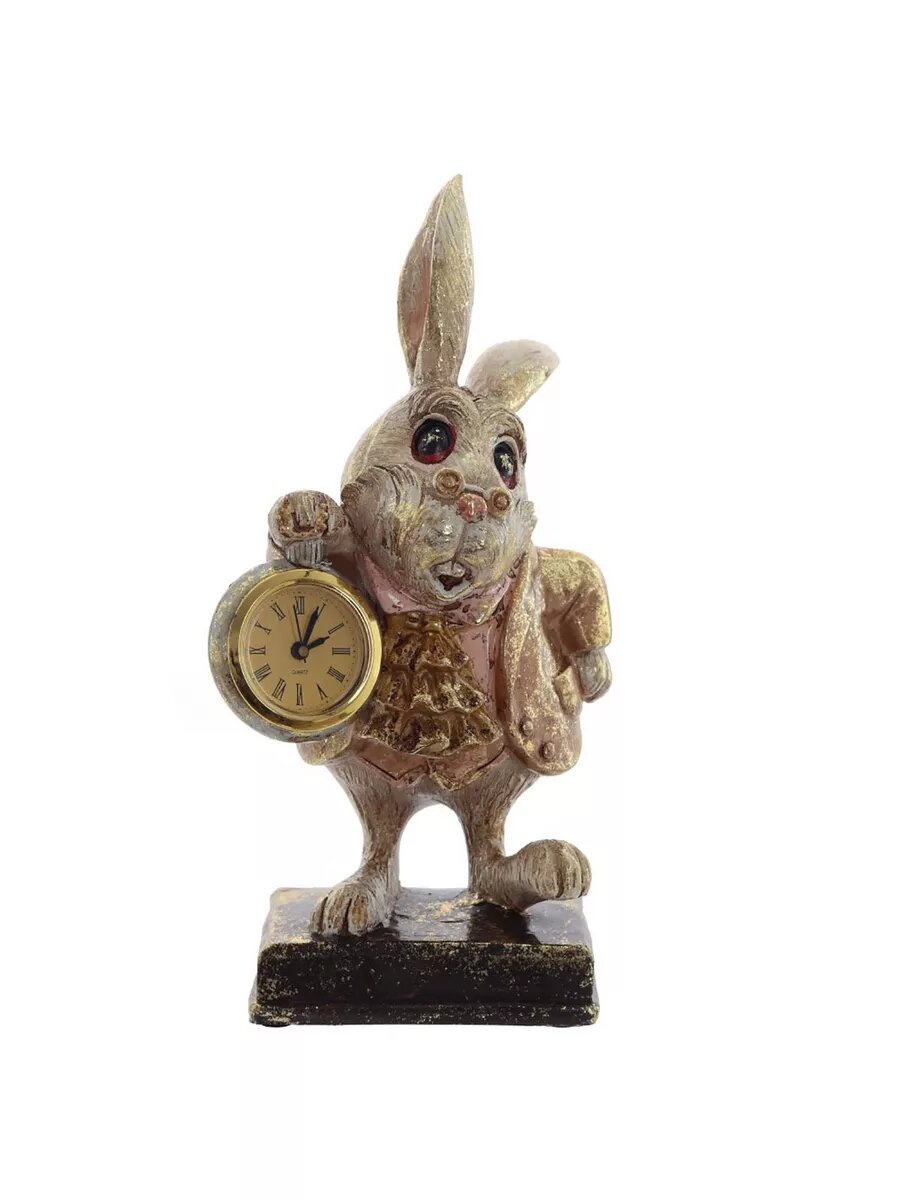 Фигурка декоративная с часами Кролик Remecoclub, 13x13x28 см