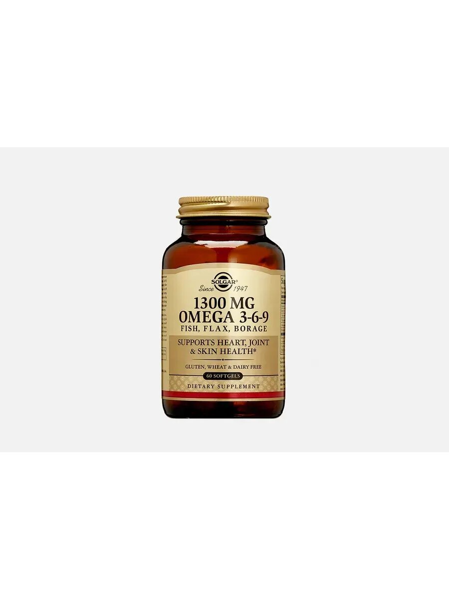 SOLGAR Omega 3-6-9 1300 мг в капсулах Омега 3-6-9