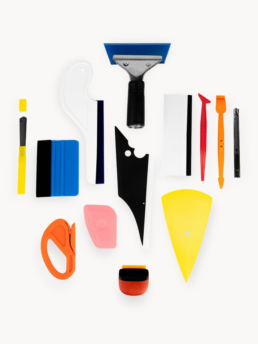 Набор инструментов для монтажа тонировки и пленки / 22 предмета / тонирование авто, окон