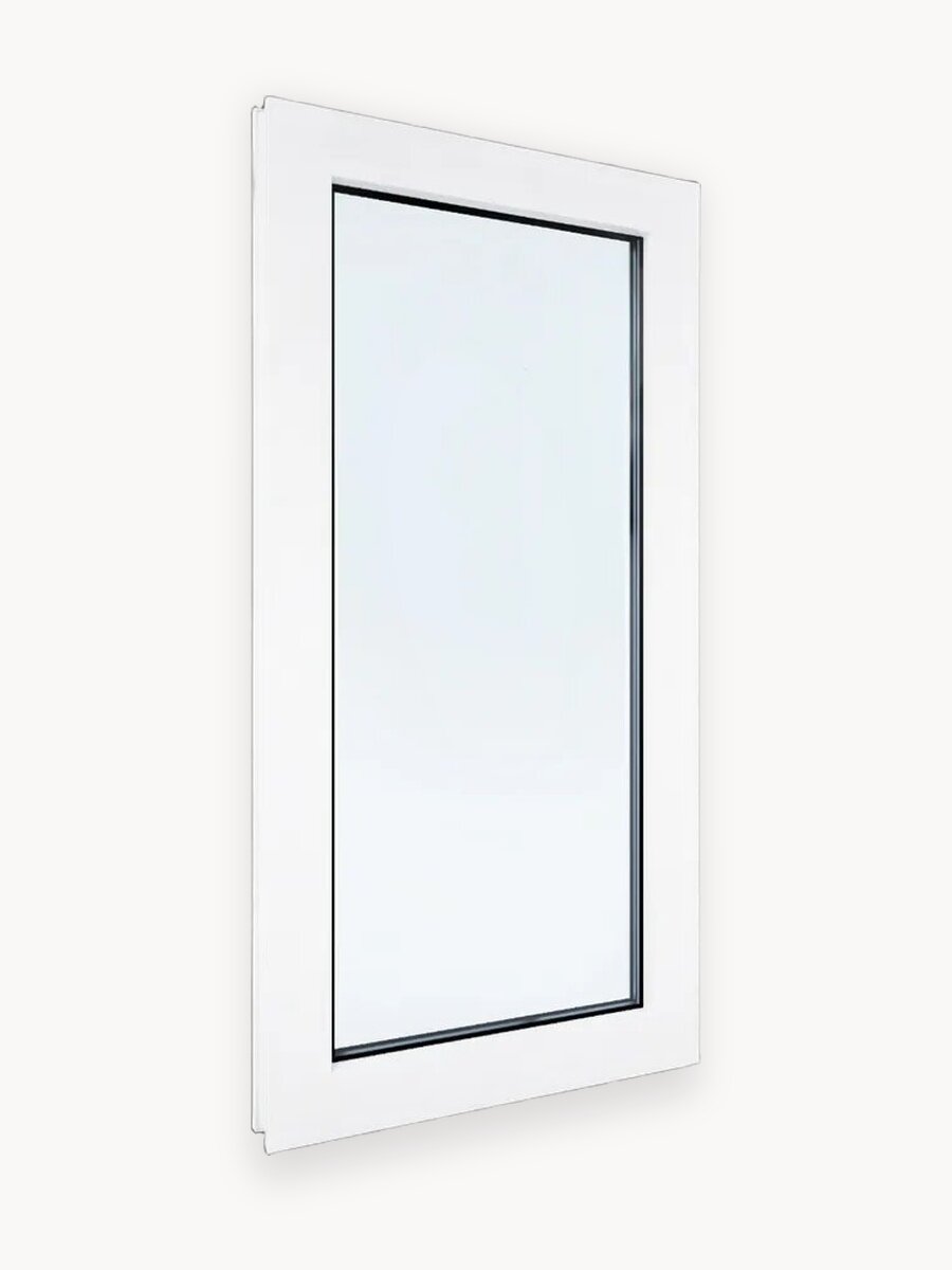 Окно пластиковое ПВХ 60 х 100 см. Глухое белое однокамерный энергосберегающий стеклопакет