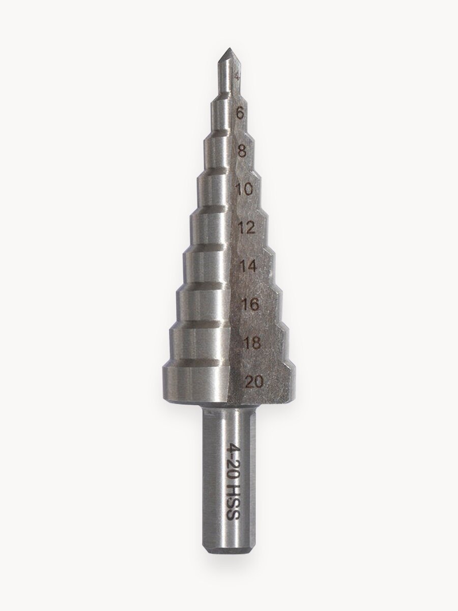 Сверло ступенчатое по металлу с трехгранным хвостовиком 4 - 20 мм VIRA