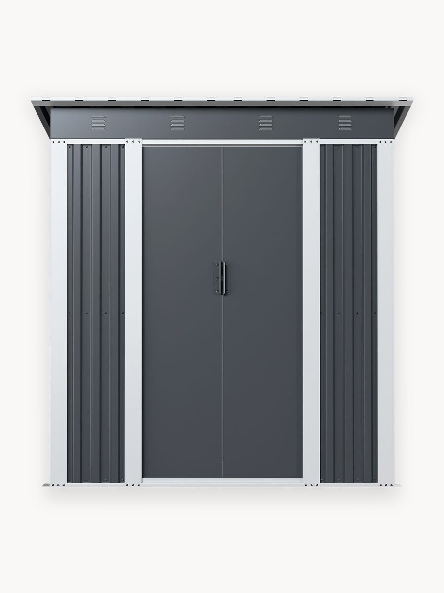 Хозблок Сарай, металлический, цвет темно-серый, 185x180x90 см