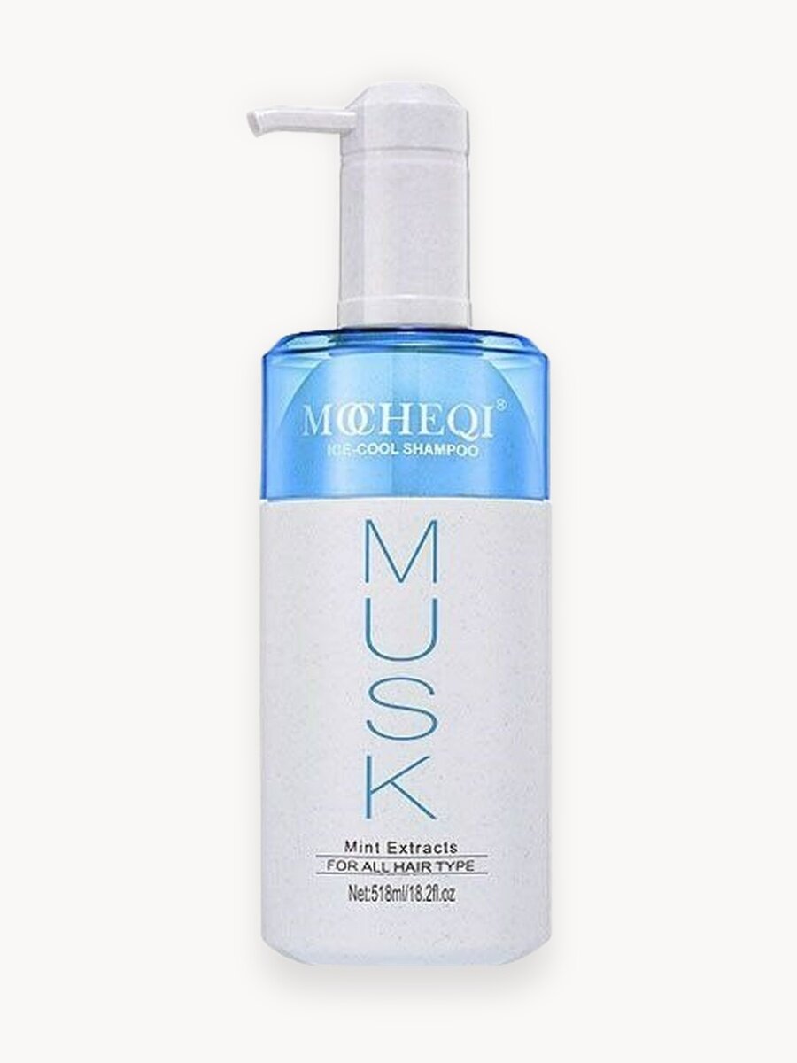 Шампунь Охлаждающий Лёд MOCHEQI MUSK с натуральным экстрактом мяты, 518 мл