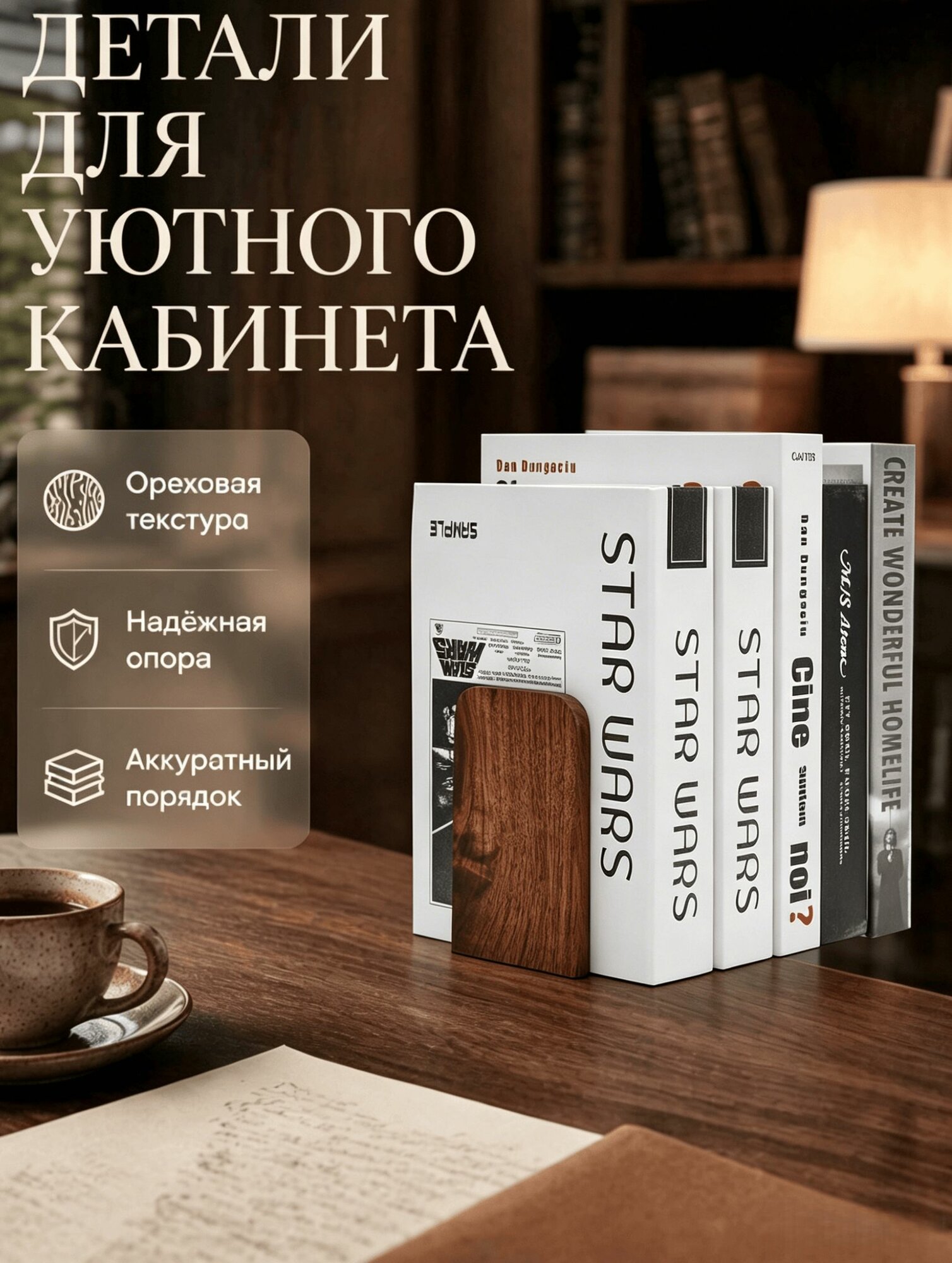 Универсальная подставка для книг Деревянные упоры, экономичный вариант,2шт