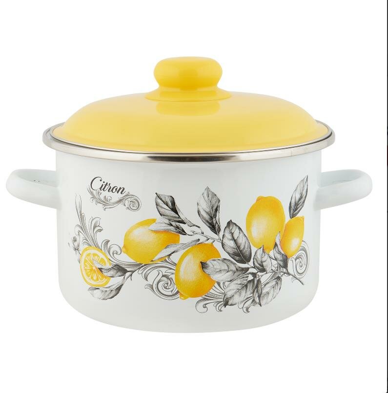 Кастрюля APPETITE 6RD201M CITRON эмал цил 4,0л