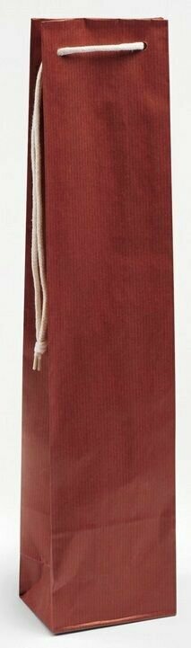 Крафт пакет 25 шт.95x380х65 под винную бутылку бордовый арт.40
