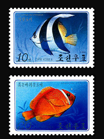 Почтовые марки Северная Корея 1986г. "Подарочная рыба" Рыбы MNH
