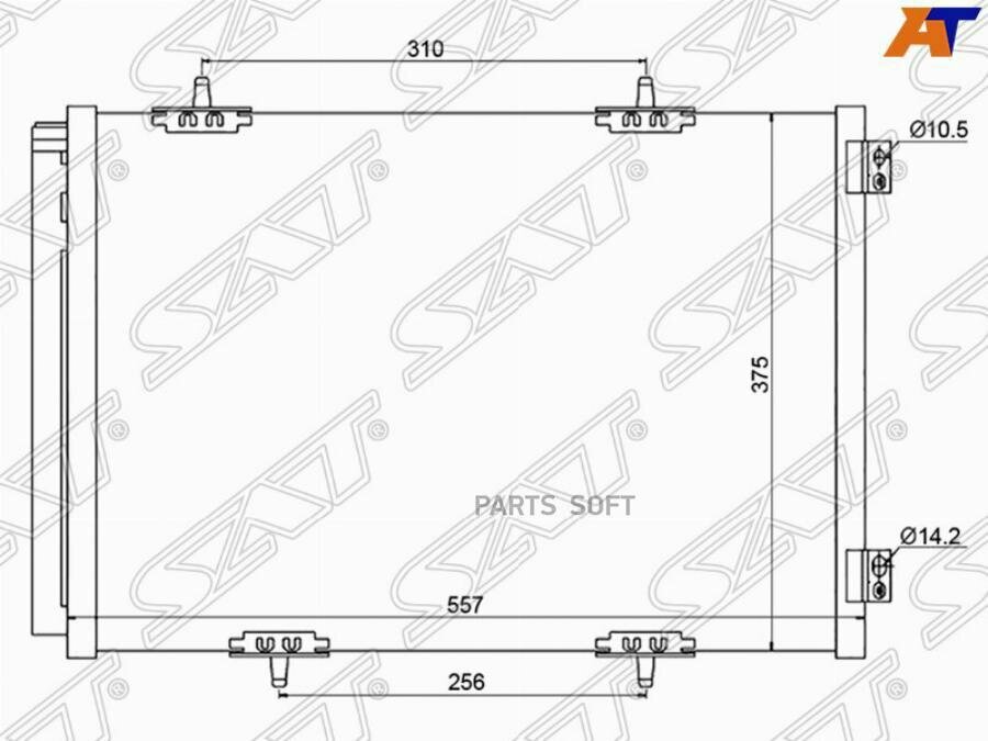 Радиатор кондиционера Citroen C2 03-07 / C3 01-16 SAT ST-PG04-394-A0 | цена за 1 шт