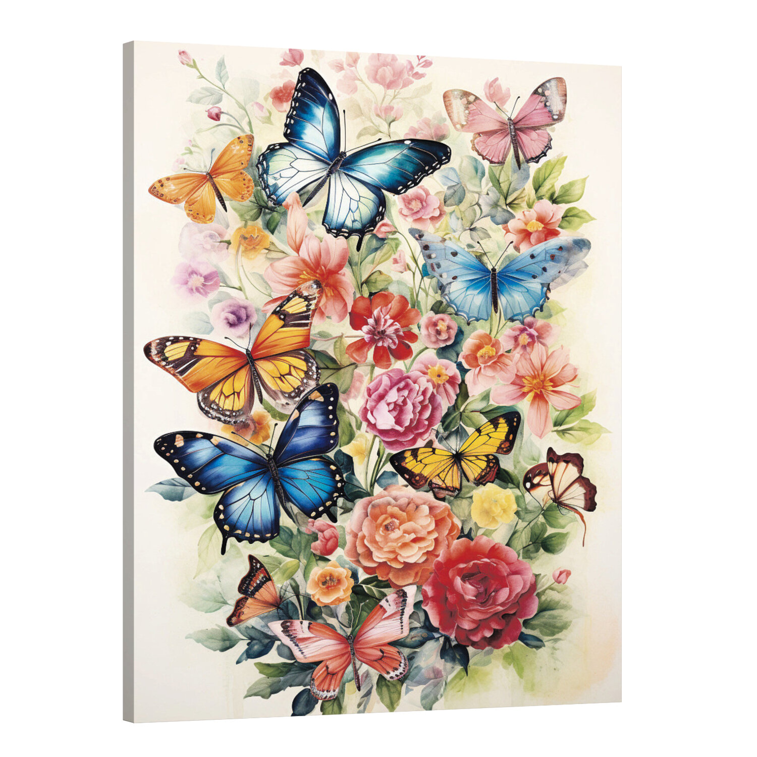 Интерьерная картина 50х70 "Бабочки среди цветов"
