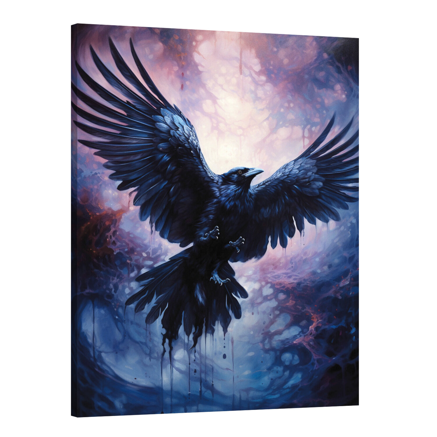 Интерьерная картина 50х70 "Тайный полет ворона"