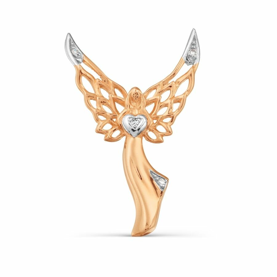 Подвеска СТАЙЛ-РУ, красное золото, 585 проба, бриллиант