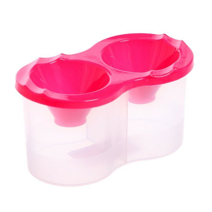 Стакан - непроливайка для рисования двойной Calligrata, 150 мл ×2, с держателем для кистей, розовый