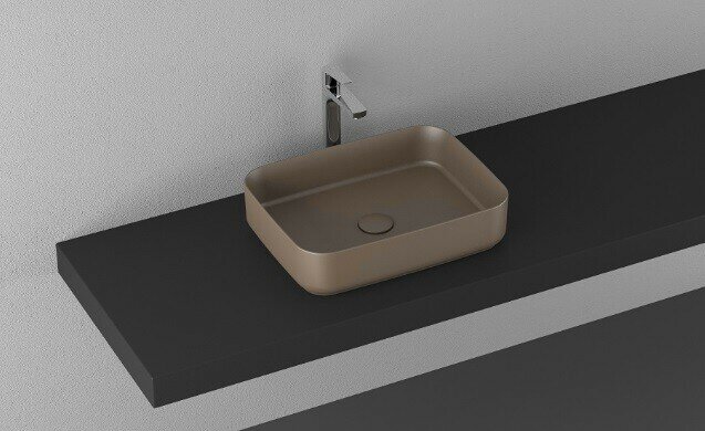 Накладная раковина накладная ISVEA Infinity прямоугольная 50см цвет-коричневый