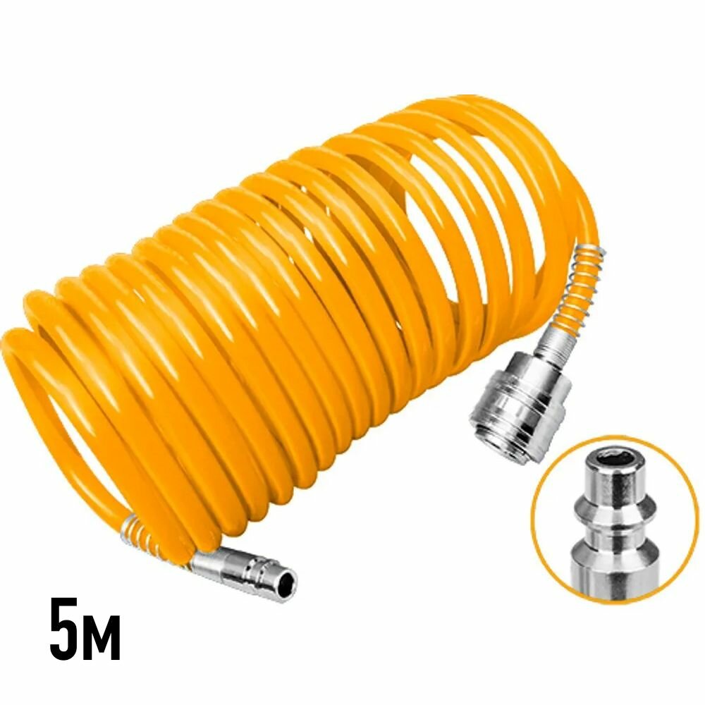 Шланг 5м для компрессора спиральный INGCO AH1051