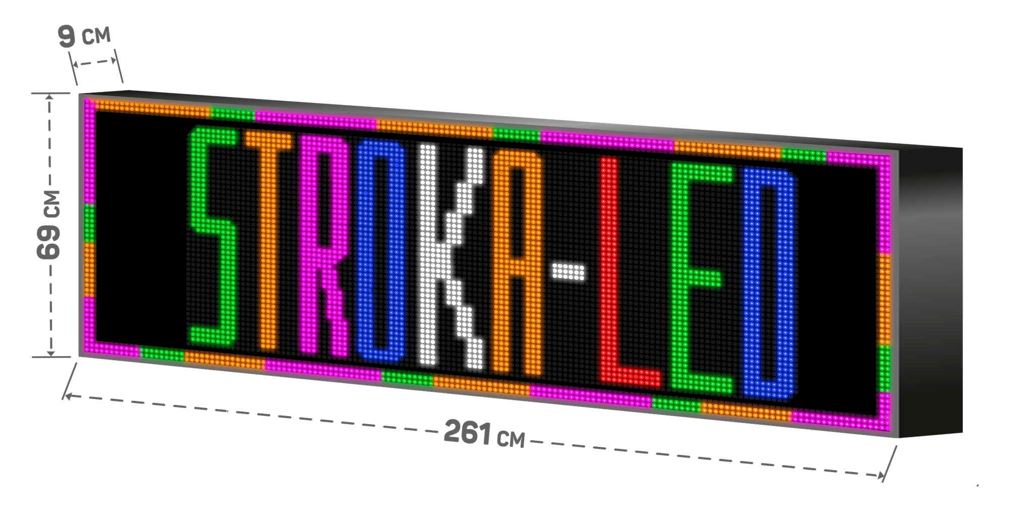 Бегущая строка/ Led /рекламная вывеска/ панель/261х69см